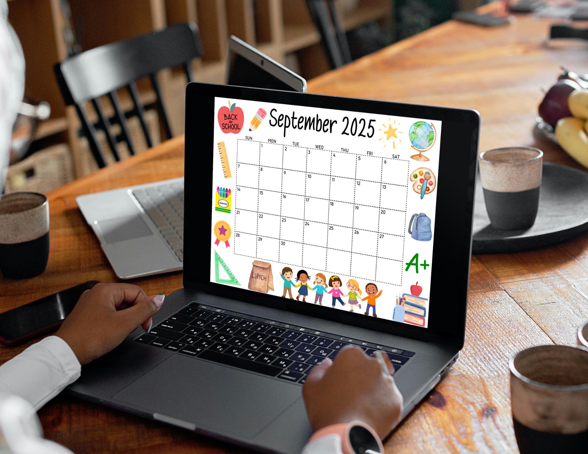 EDITABLE Printable September Calendar 2025 | | Back to School September ...