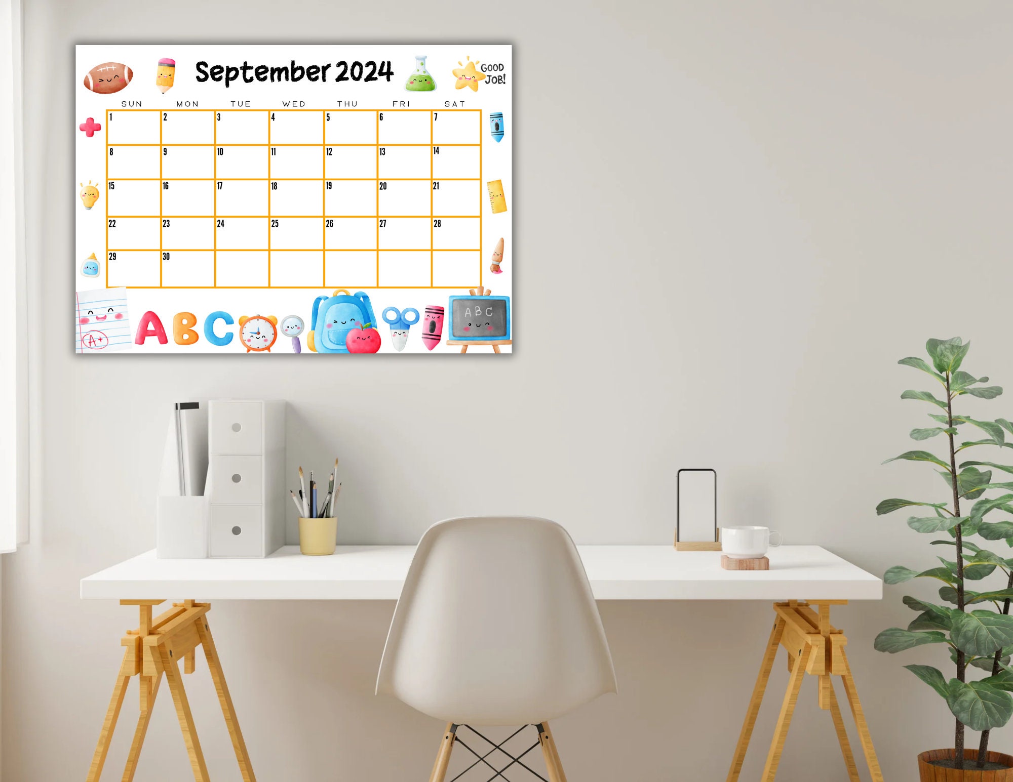 EDITABLE Printable September Calendar 2024 Back to School Calendar ...