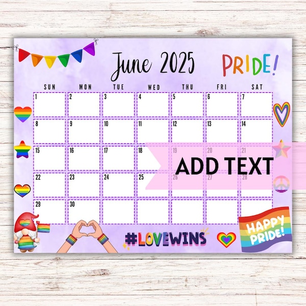 June Calendar Printable - Etsy