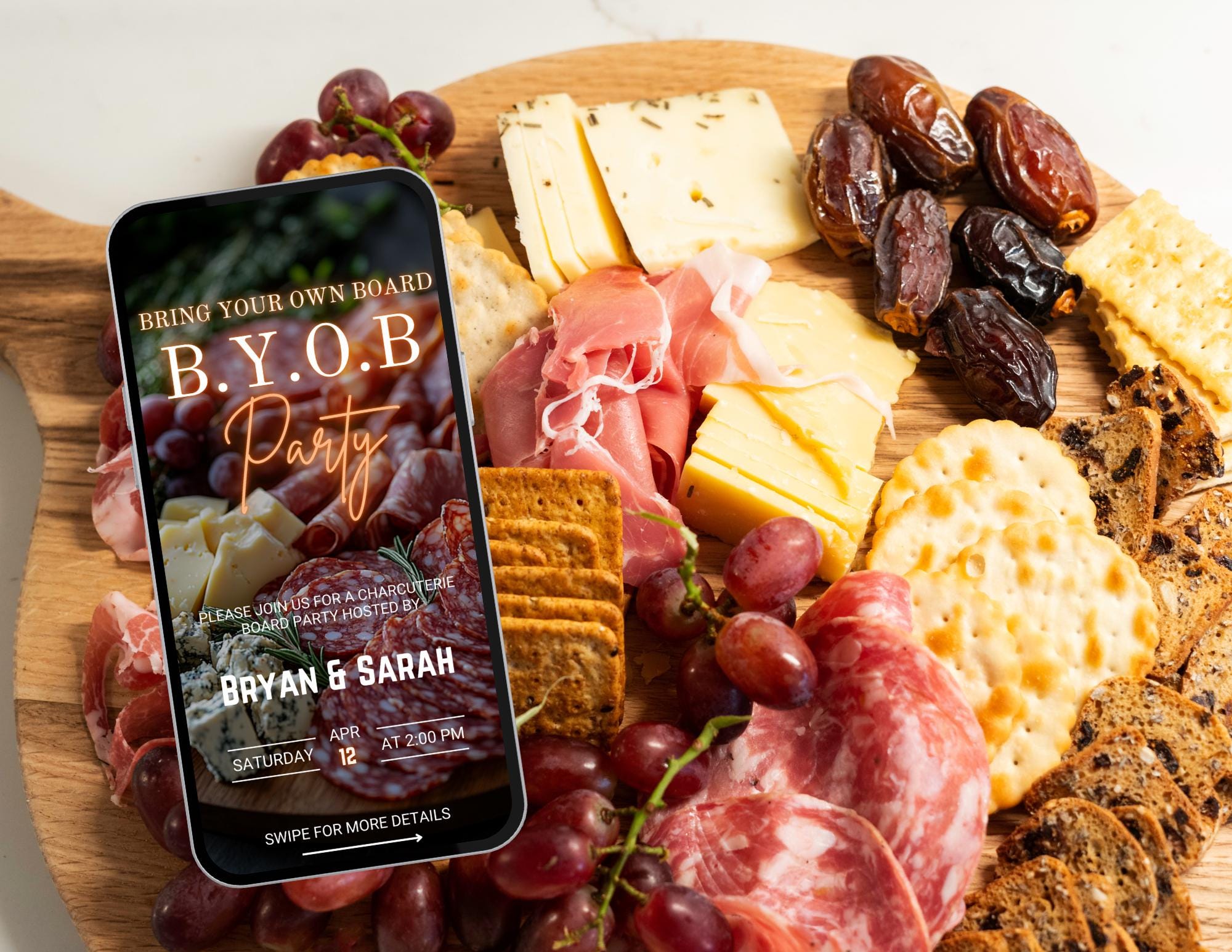 Bring a Own Board Party Invitation | Digital Charcuterie Board Party ...