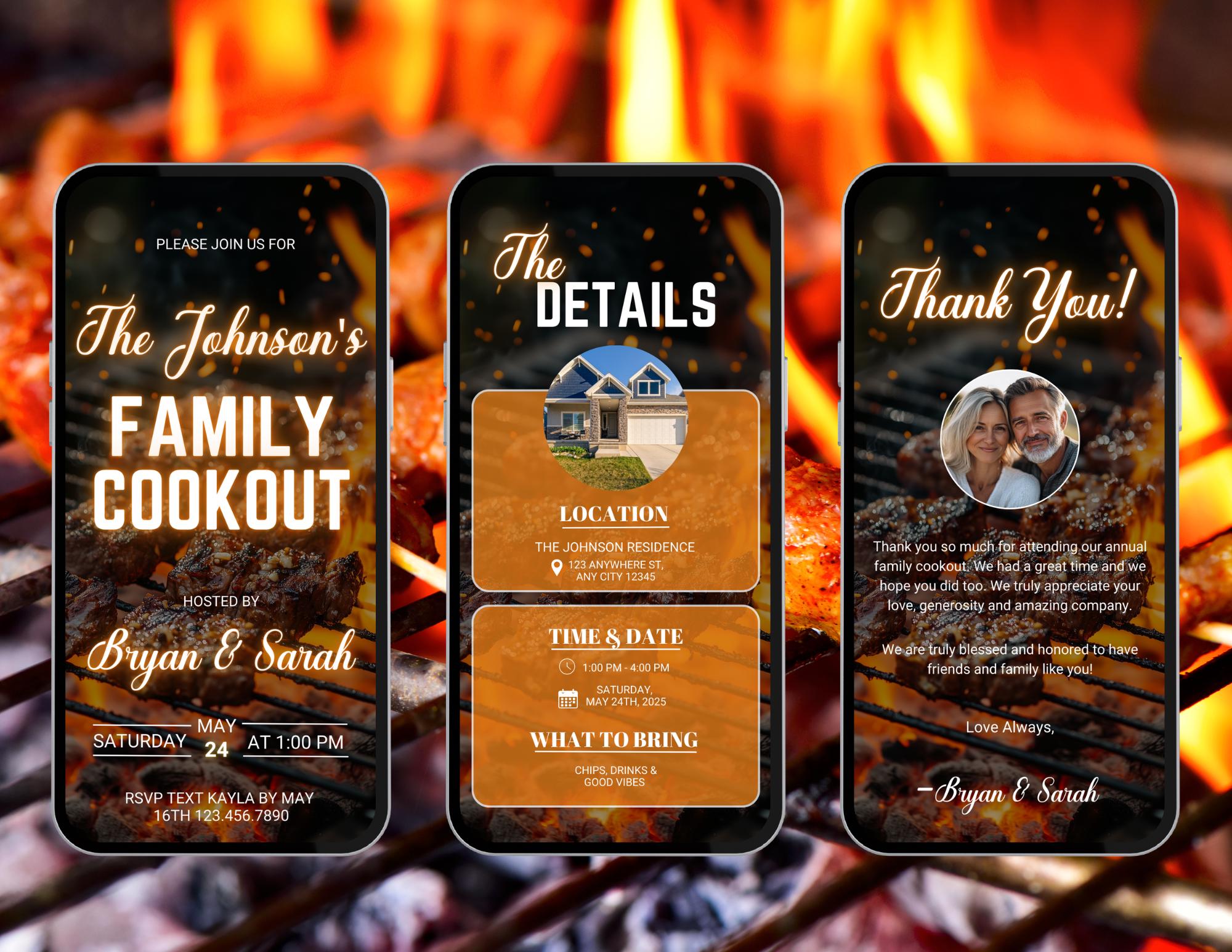 Digital Family Cookout Invitation | Backyard BBQ Cookout | Summer ...