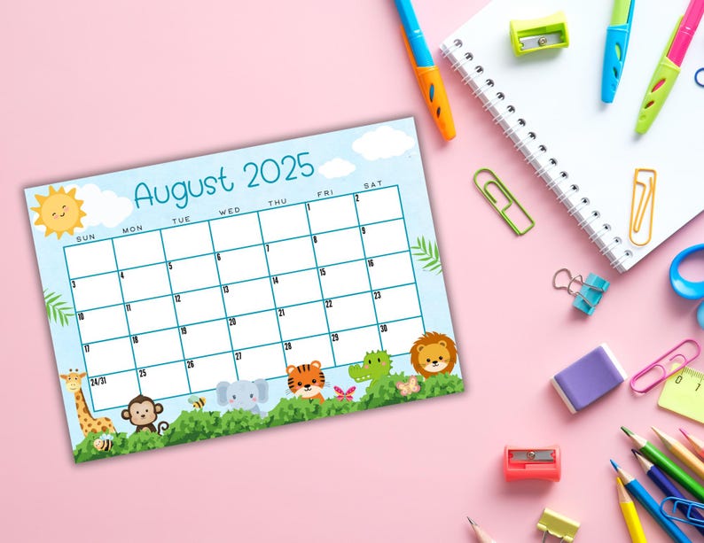 EDITABLE Printable August Calendar 2025 | Back to School Calendar ...