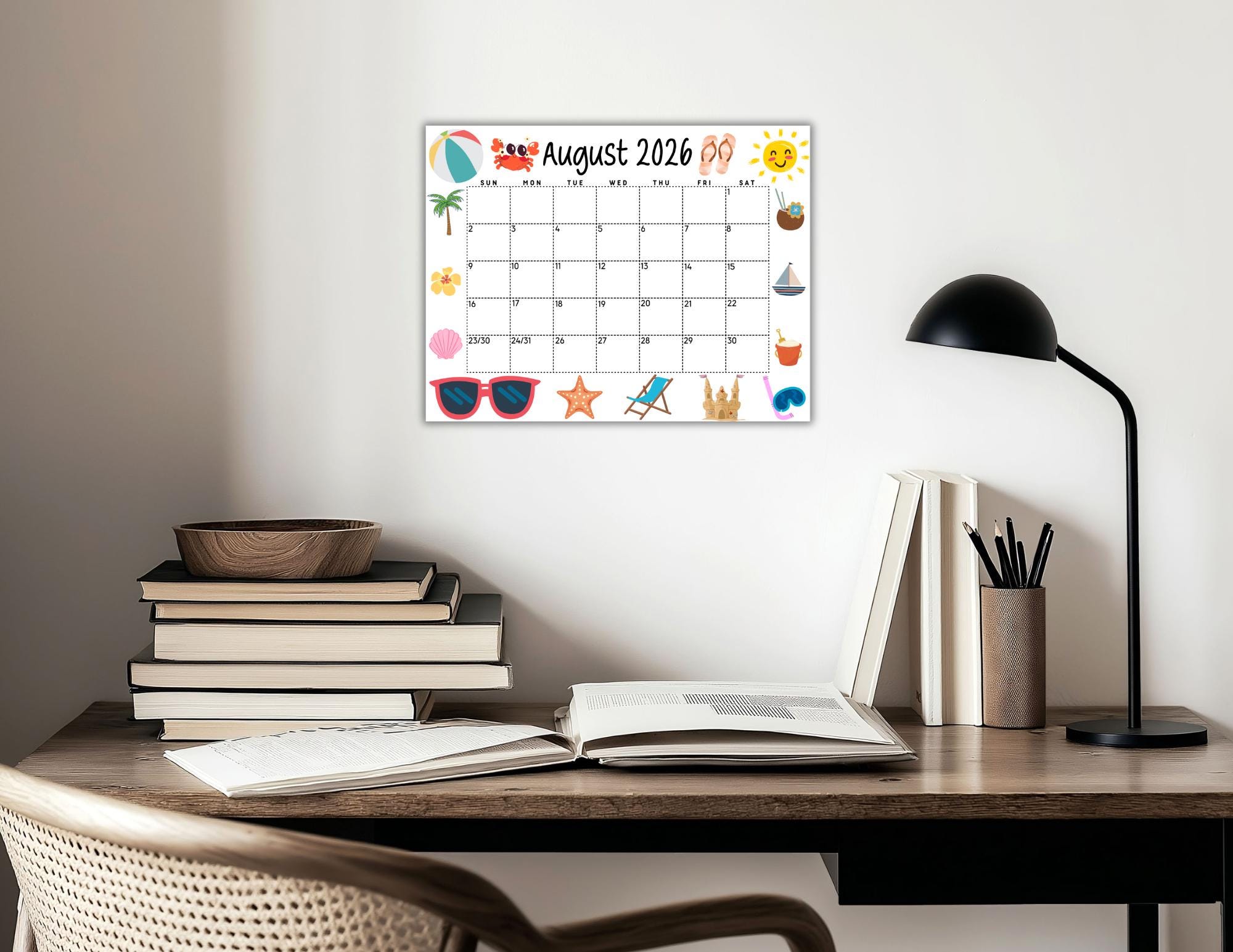 PRINTABLE August 2026 Calendar | Cute August 2026 Calendar W ...