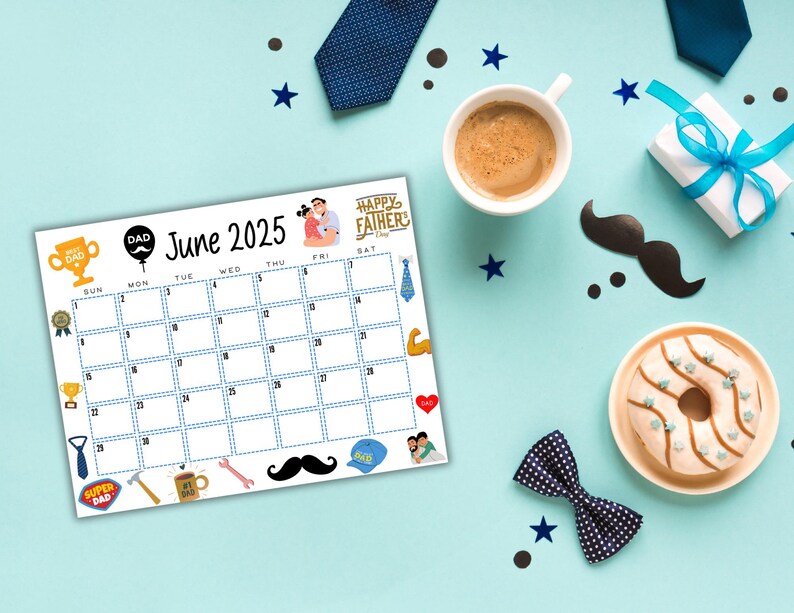 Calendario de junio de 2025 imprimible y editable / Calendario lindo ...