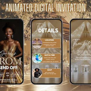 Digital Prom Send off Invitation | Editable Prom Flyer Template ...