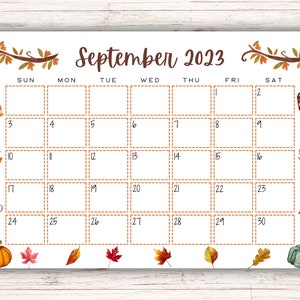 EDITABLE Printable September Calendar 2023 September - Etsy