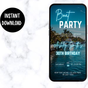 Digital Boat Party Invitation | Animated Yacht Party Invite | Summer ...