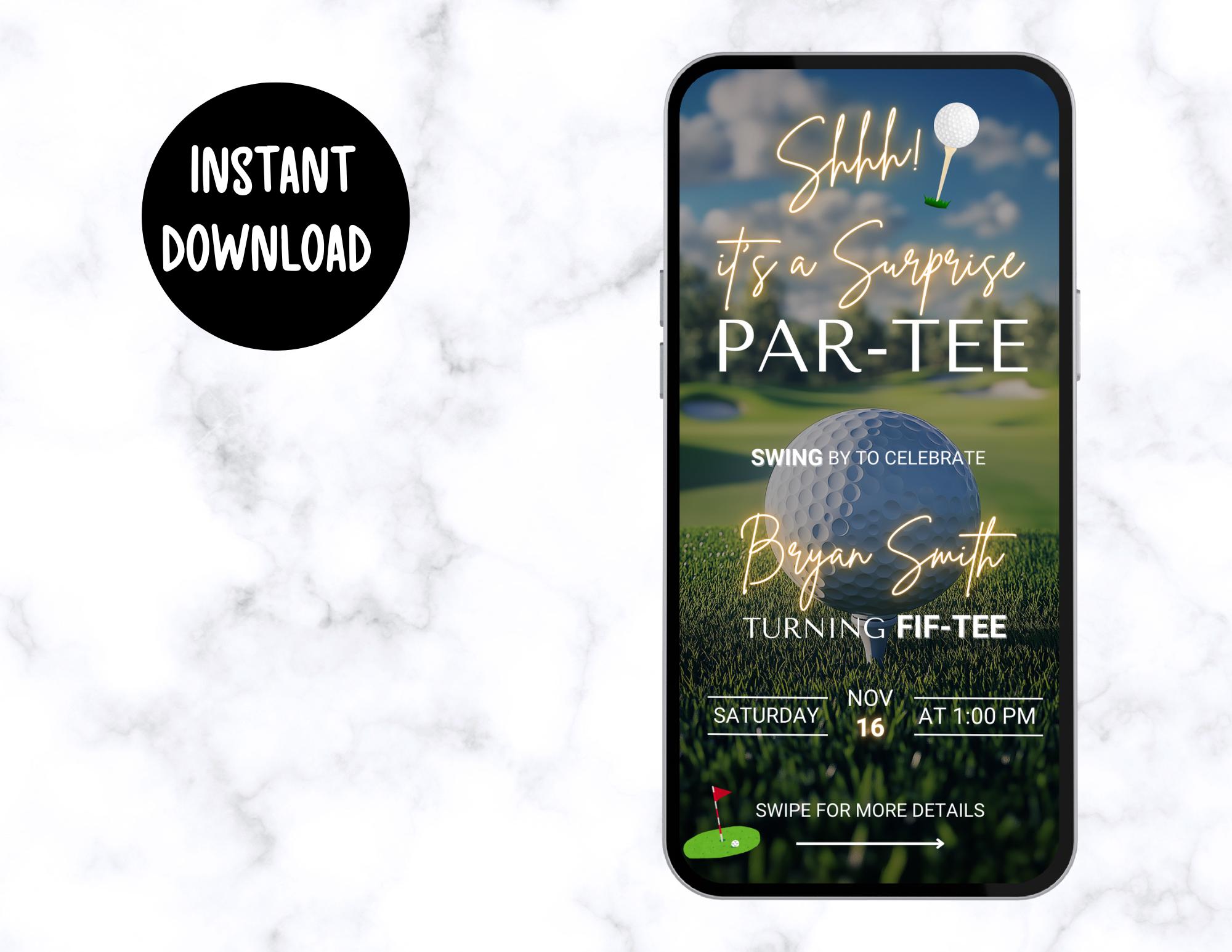 Digital Golf Birthday Invitation | Golfing Birthday Invite | Golfing ...