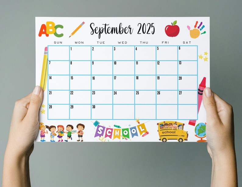 EDITABLE Printable September Calendar 2025 | Back to School Calendar ...