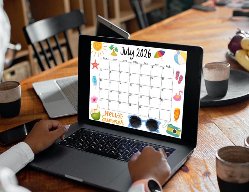EDITABLE July Calendar 2026 | Cute Printable July Calendar W/ Rainbow ...