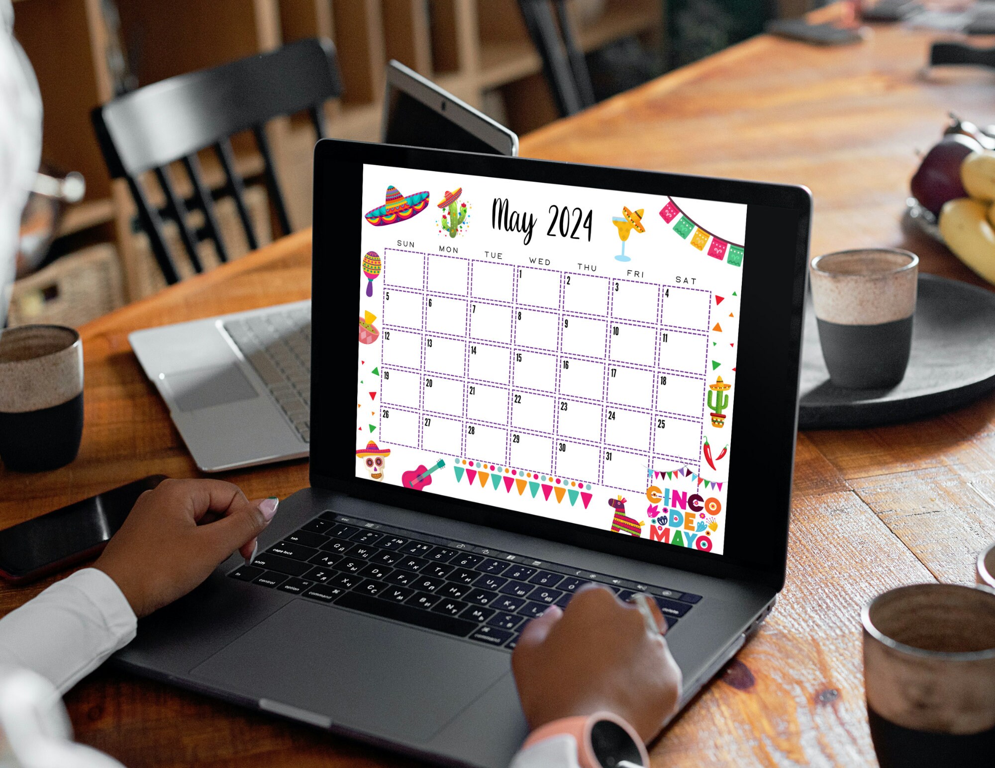 EDITABLE Printable May Calendar 2024 Cinco De Mayo Themed Calendar ...