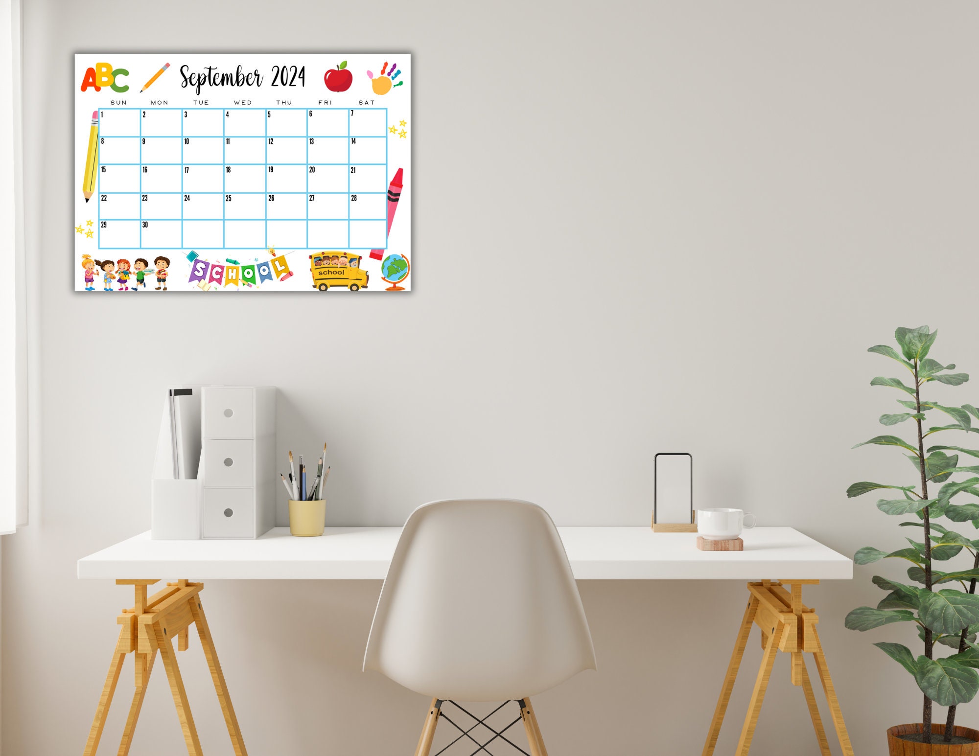 EDITABLE Printable September Calendar 2024 Back to School Calendar ...