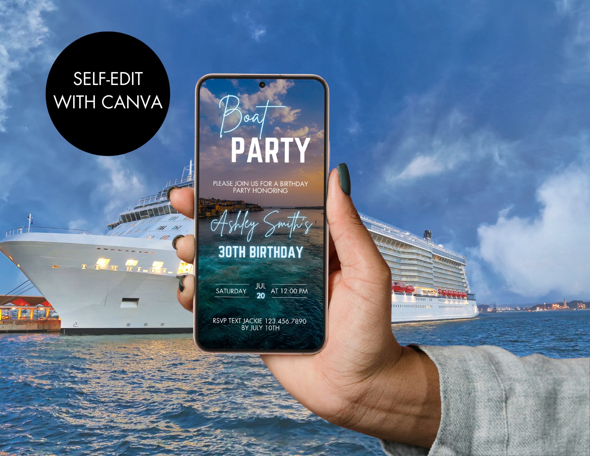 Digital Boat Party Invitation | Animated Yacht Party Invite | Summer ...