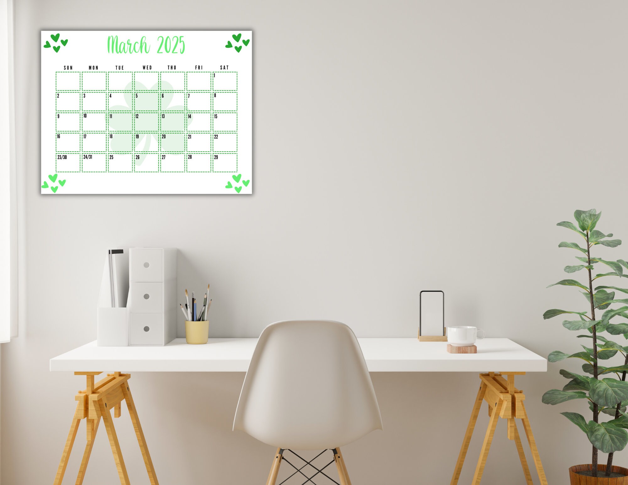 EDITABLE Printable March 2025 Calendar | Cute Printable St. Patrick's ...