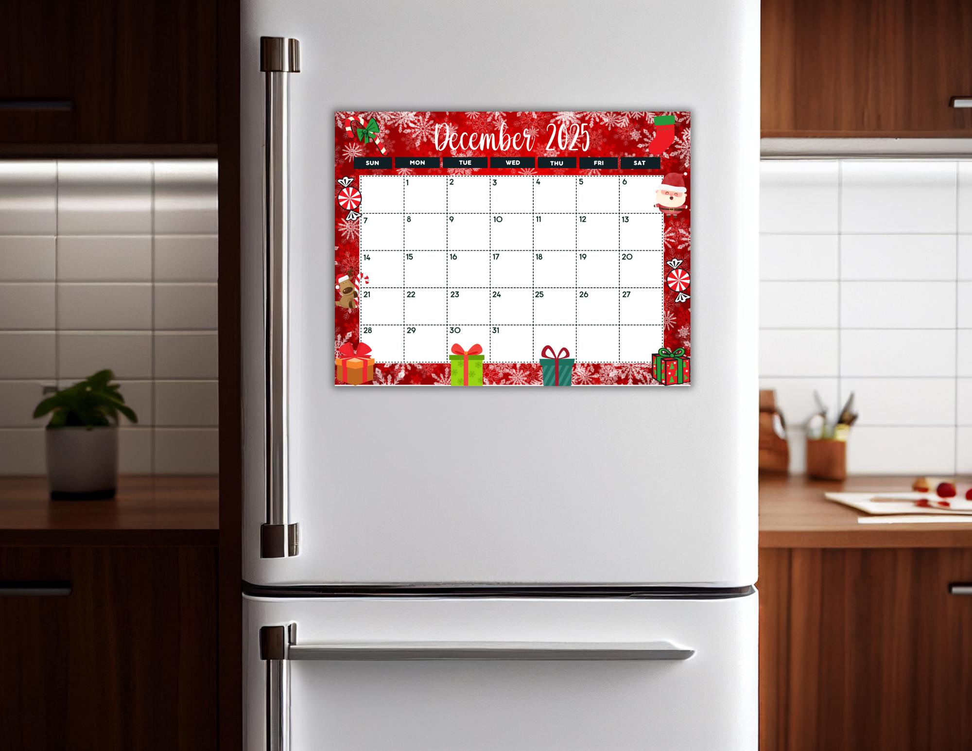 EDITABLE Printable December Calendar 2025 | Christmas Calendar ...