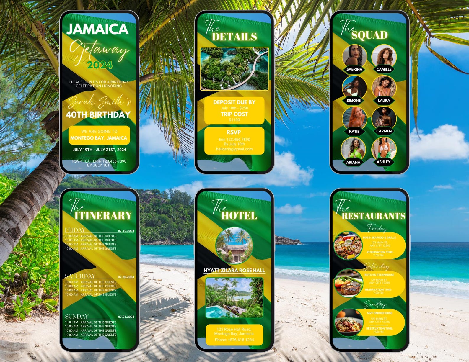 Jamaica Travel Template | Birthday Weekend Itinerary | Jamaica Getaway ...