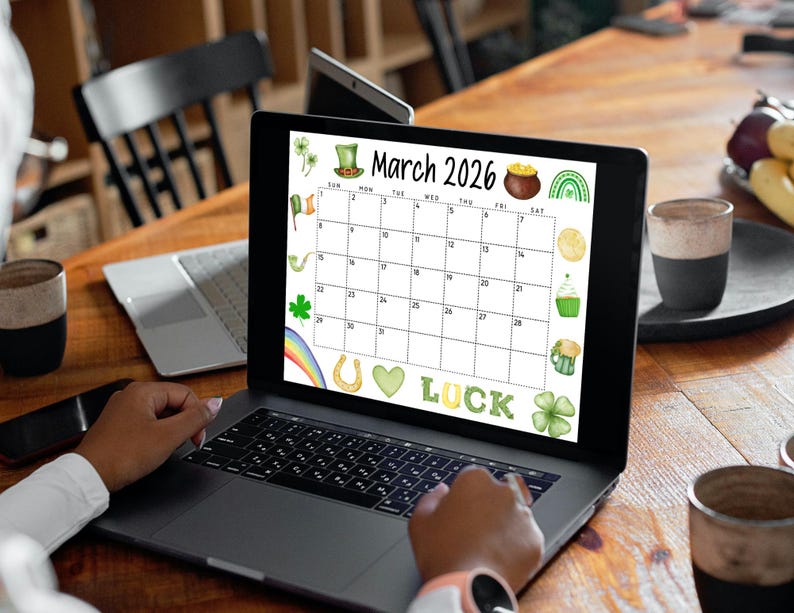 EDITABLE Printable March 2026 Calendar | Cute St. Patrick's Day March ...
