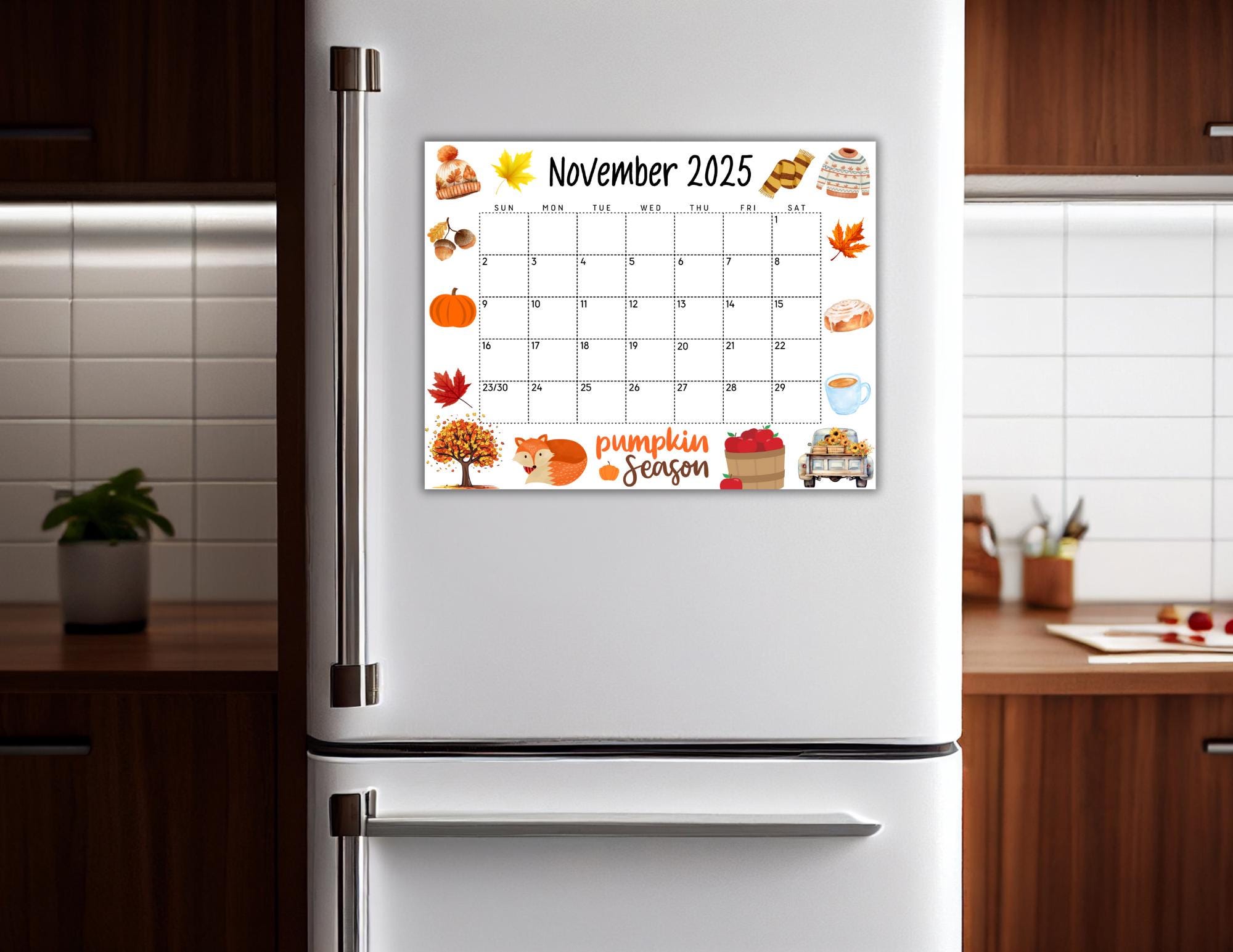 EDITABLE November 2025 Calendar | Printable Fall Calendar | Wall ...