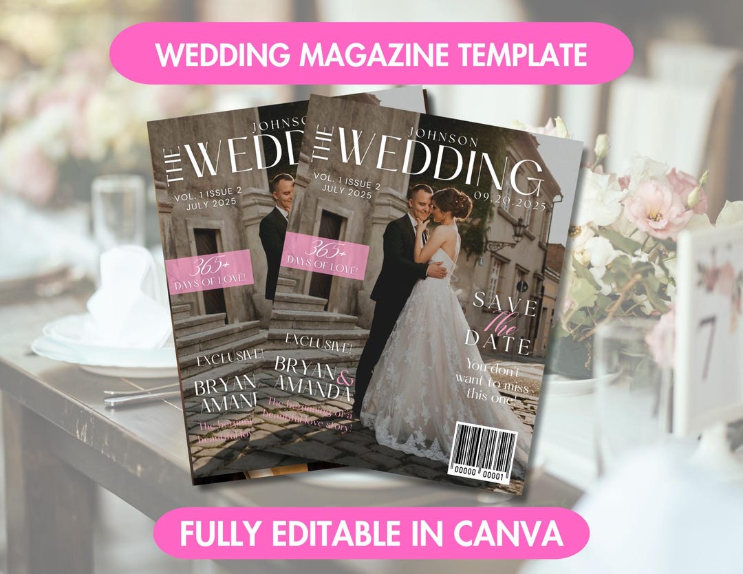 Magazine Wedding Save the Date Invitation | Modern Wedding Announcement ...