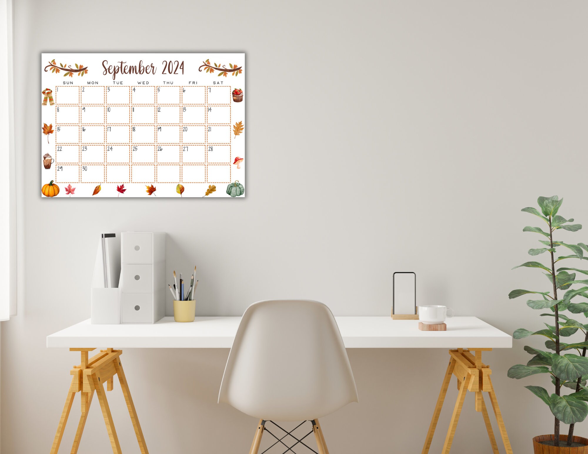 EDITABLE Printable September Calendar 2024 September Calendar W ...