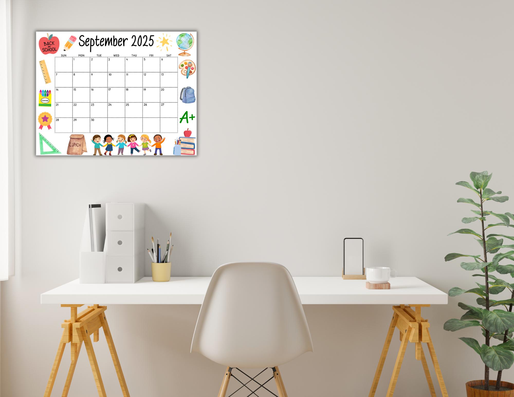 EDITABLE Printable September Calendar 2025 | | Back to School September ...