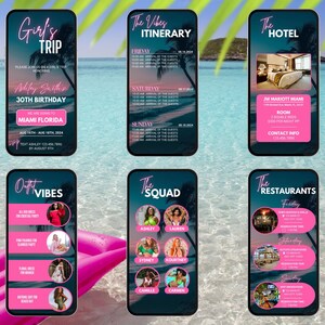 Girls Trip Itinerary | Itinerary Template | Travel Itinerary | Birthday ...