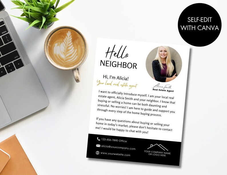 Hello Neighbor Introduction Letter | Real Estate Introduction Flyer ...