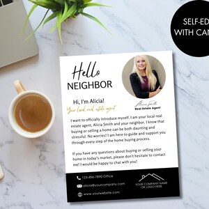 Hello Neighbor Introduction Letter | Real Estate Introduction Flyer ...