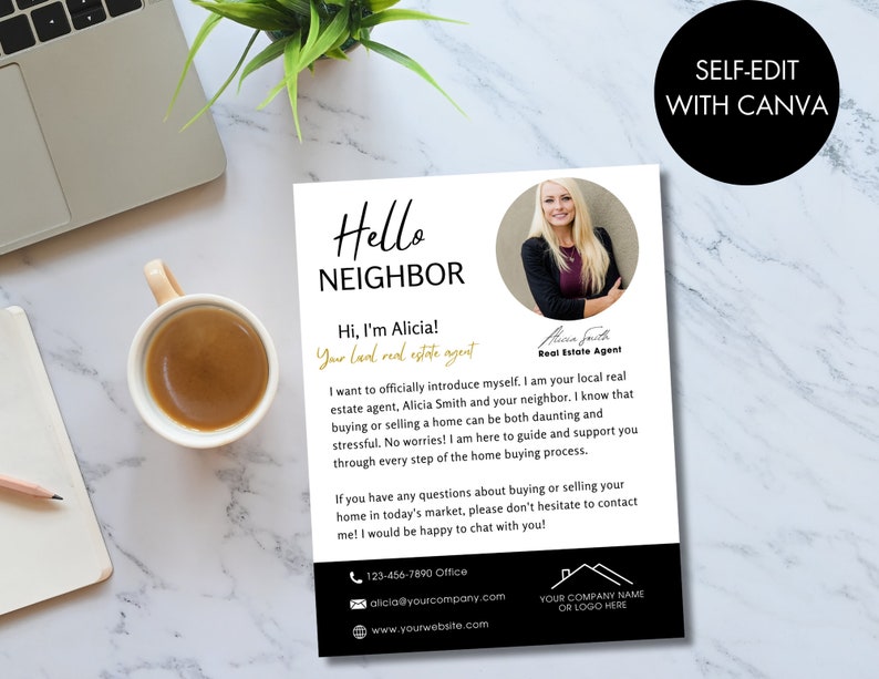 Hello Neighbor Introduction Letter | Real Estate Introduction Flyer ...