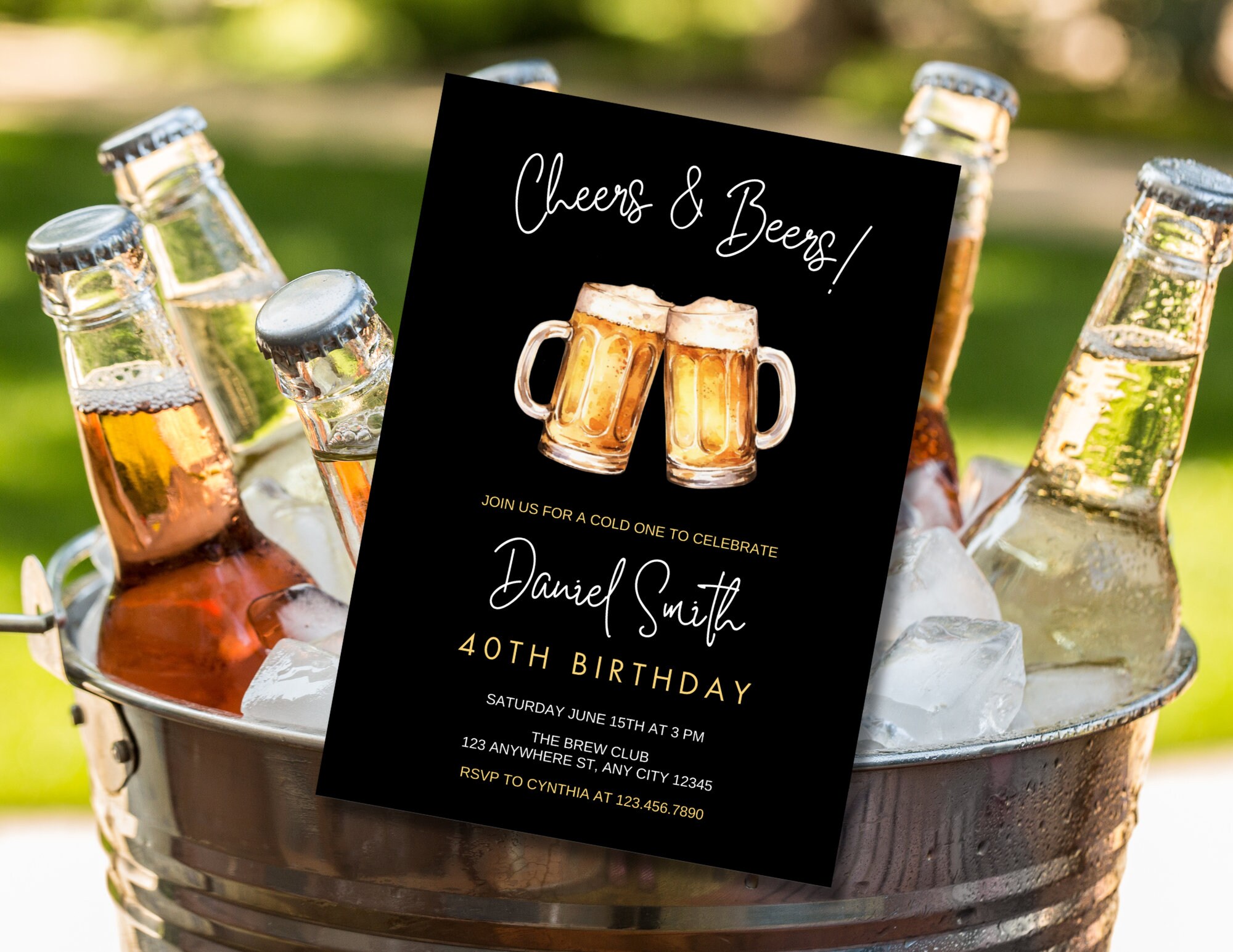Editable Cheers and Beers Birthday Party Invitation Editable 30th 40th ...
