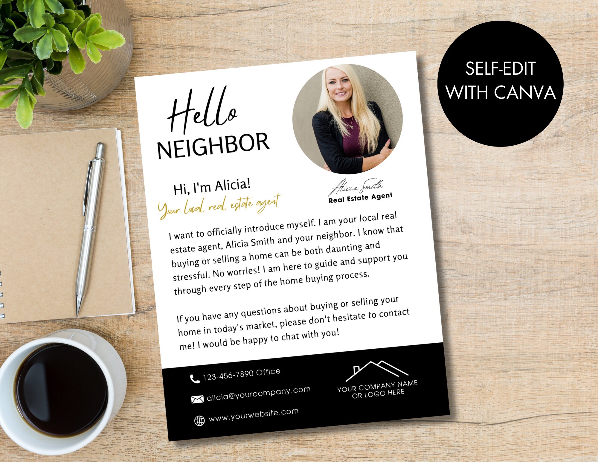 Hello Neighbor Introduction Letter | Real Estate Introduction Flyer ...