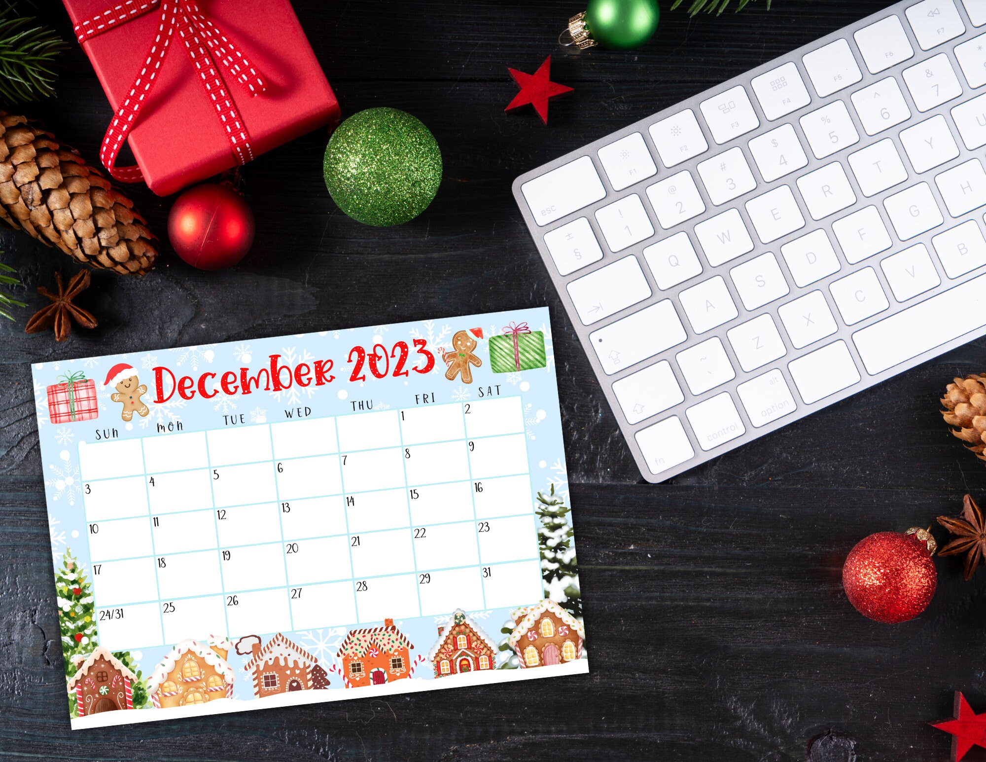 EDITABLE Printable December Calendar 2023 (Download Now) - Etsy