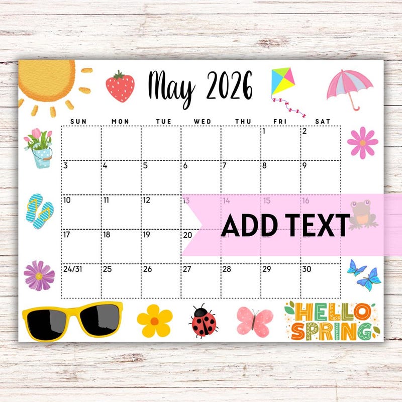 May Calendar Cute - Etsy