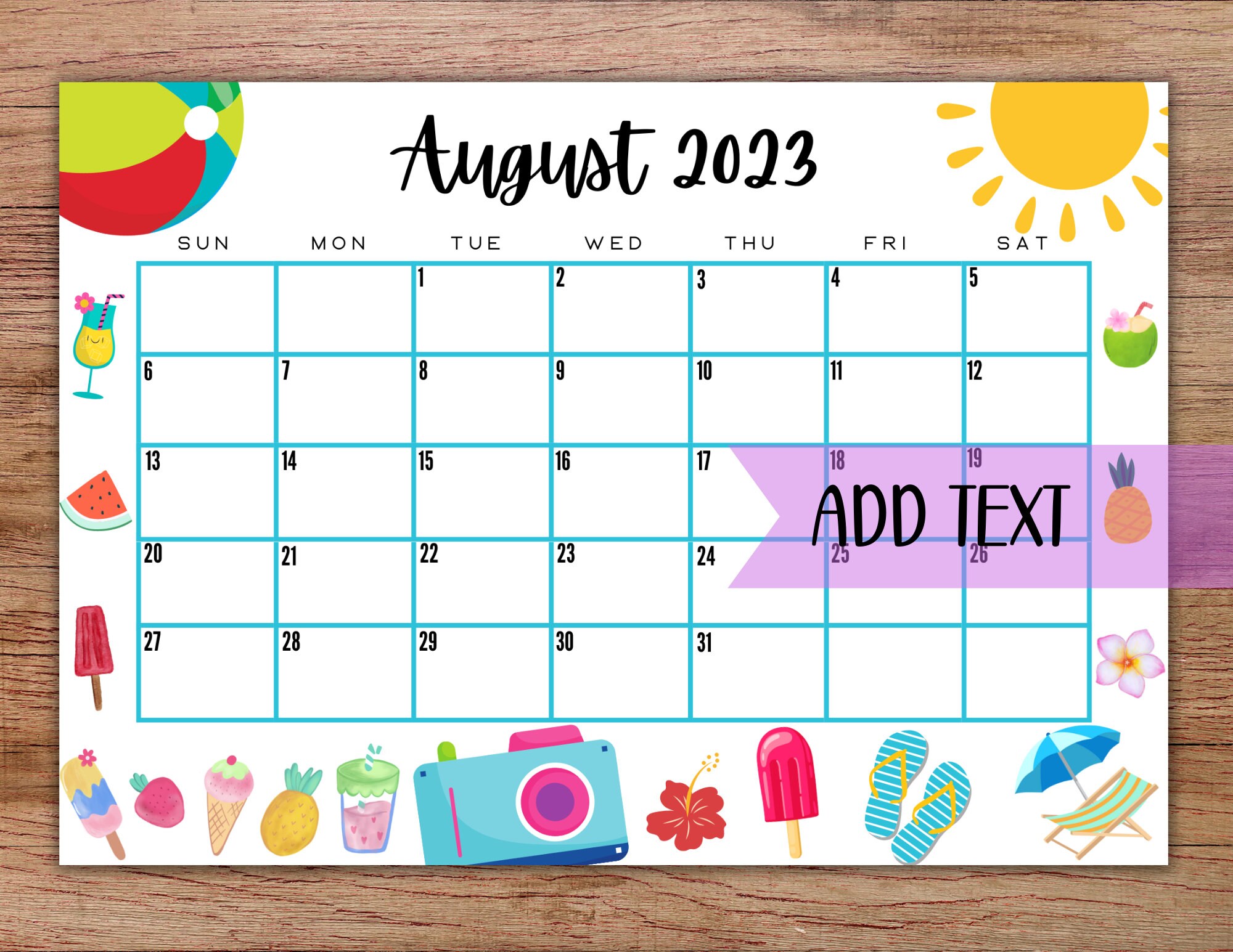 June July August Calendar