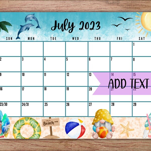 Beach Calendar - Etsy