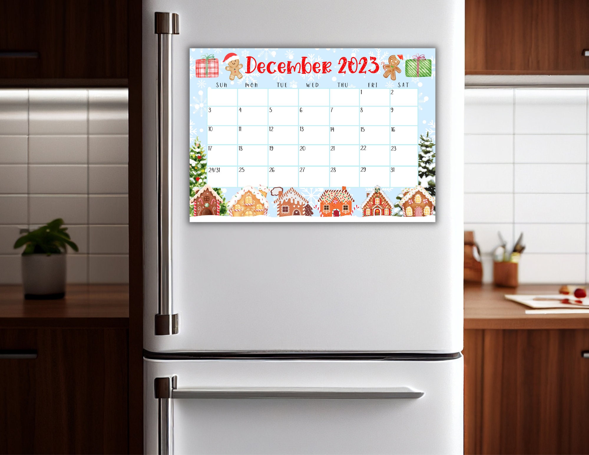 EDITABLE Printable December Calendar 2023 (Download Now) - Etsy