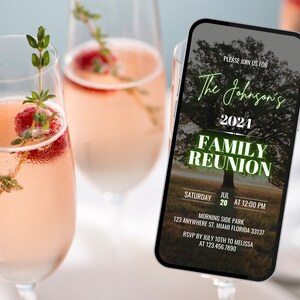 Digital Green Family Reunion Invitation | Family Tree | High School ...