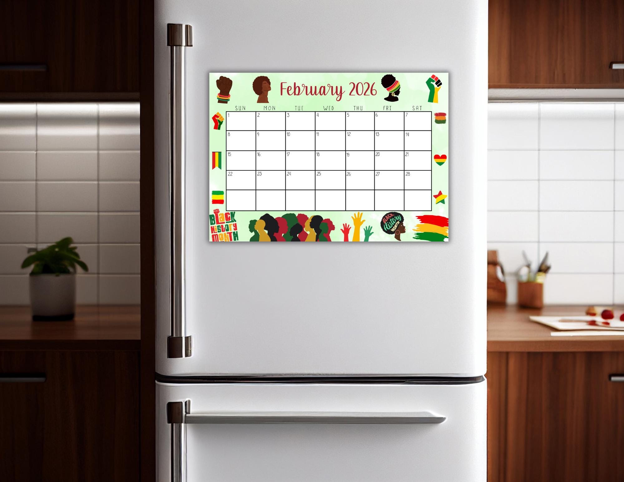EDITABLE Printable February Calendar 2026 | Black History Month ...
