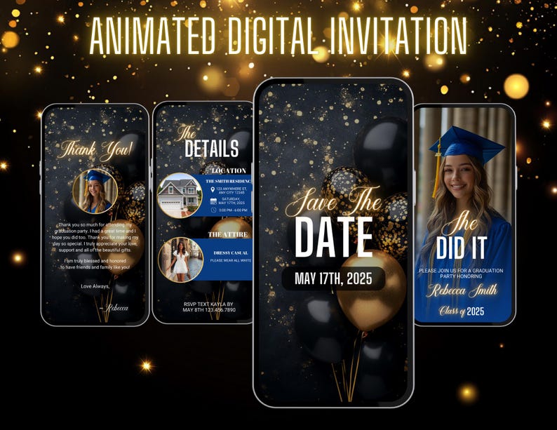 Digital Graduation Invitation | Animated Grad Announcement | Graduation ...
