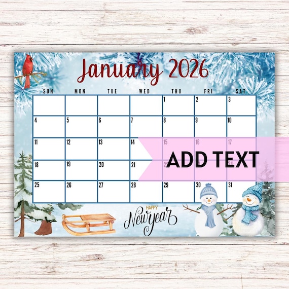 Afdrukbare Kalender Januari 2024 Liggend Januari 2024 Kalender