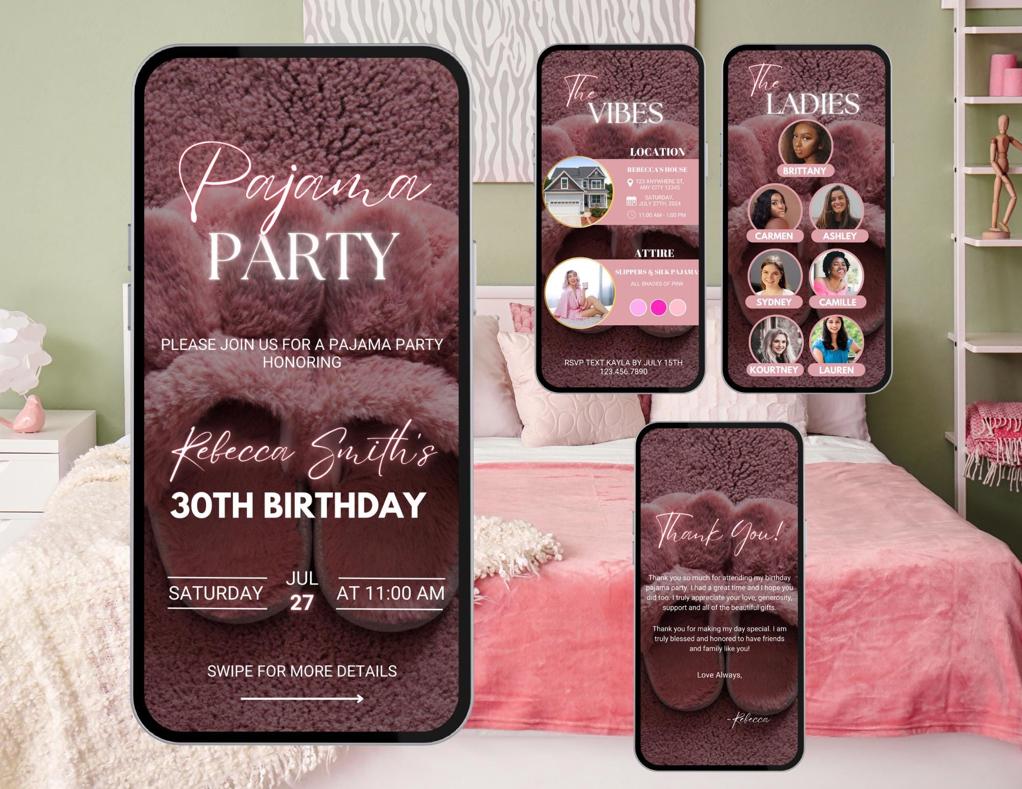 Digital Adult Pajama Party Invitation | Adult Slumber Party | Girl's ...