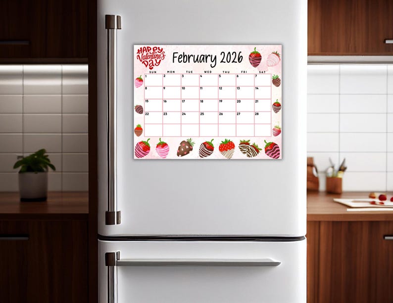 EDITABLE Printable February Calendar 2026 | Cute Valentine's Day ...