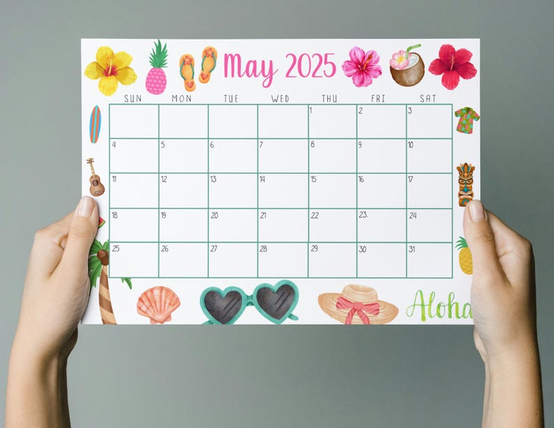Calendario de mayo imprimible EDITABLE 2025 / Calendario temático ...
