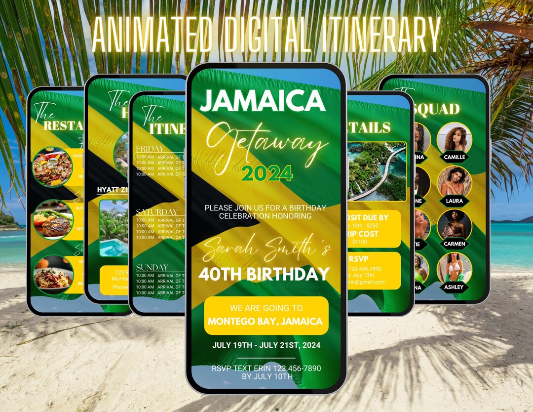 Jamaica Travel Template | Birthday Weekend Itinerary | Jamaica Getaway ...