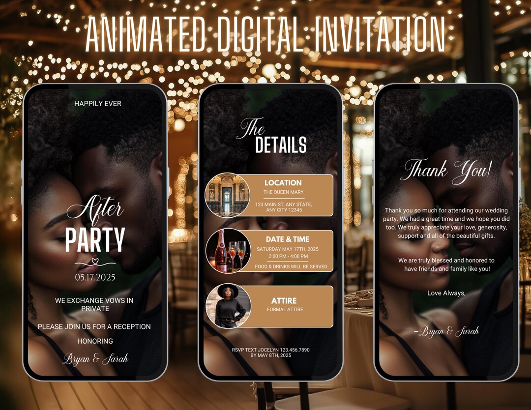 Digital Wedding After Party Invite With Photo | Happily Ever After ...