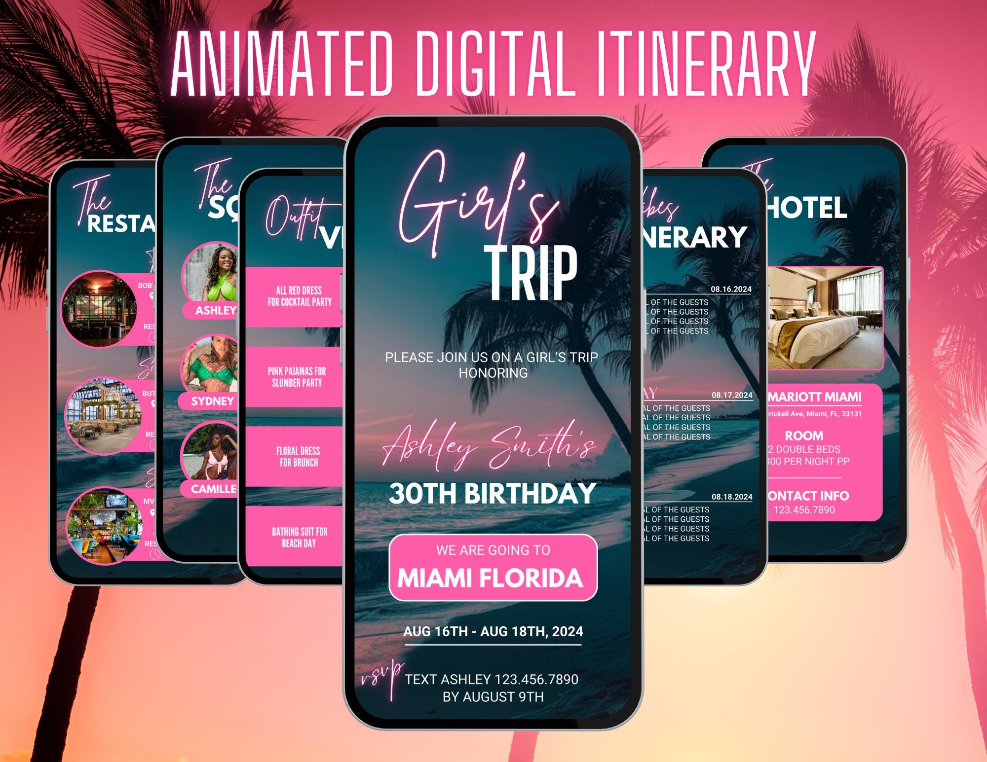 Girls Trip Itinerary | Itinerary Template | Travel Itinerary | Birthday ...