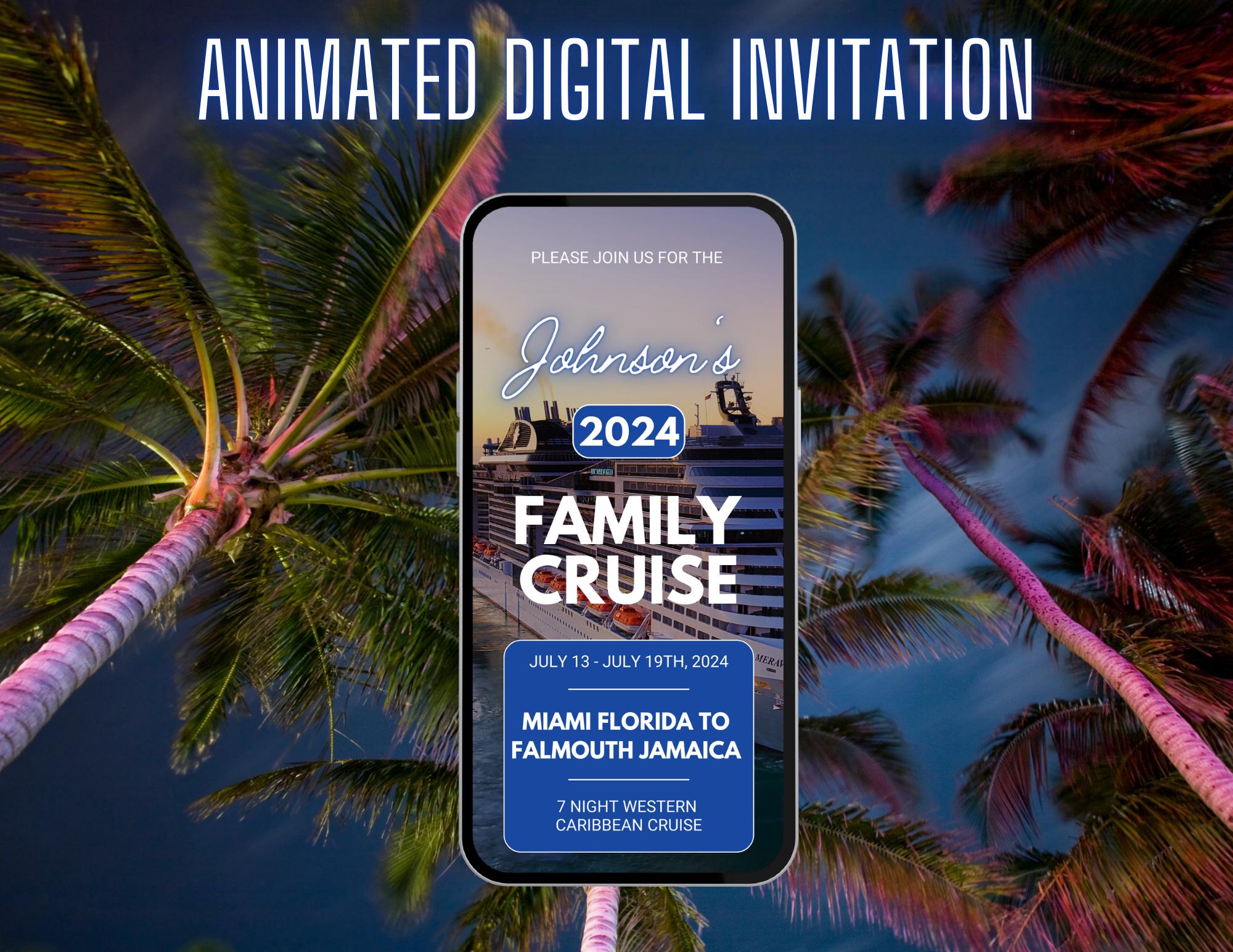 Editable Family Cruise Itinerary Template | Family Reunion Trip Invite ...