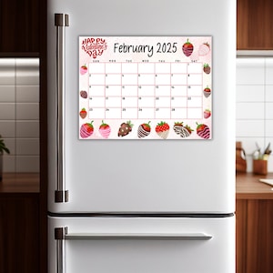 EDITABLE Printable February Calendar 2025 | Cute Valentine's Day ...