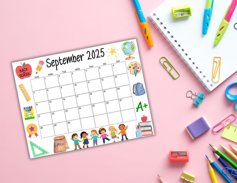 EDITABLE Printable September Calendar 2025 | | Back to School September ...