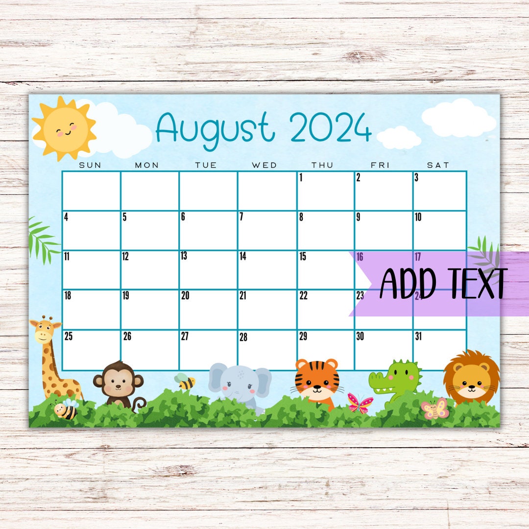 Cute August 2022 Calendar Printable